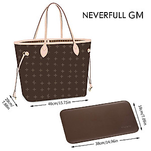 CHICECO Handbag Base Shaper for Neverfull MM Speedy 30, Vegan Leather and Felt - Brown