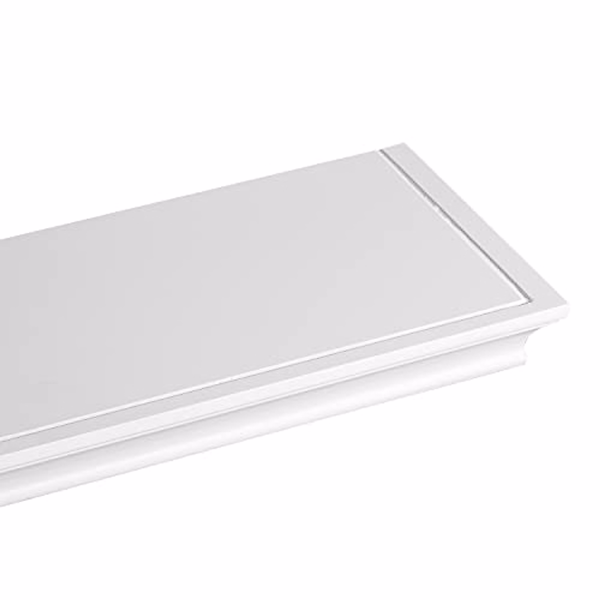 AHDECOR White Floating Shelves, Wall Shelves with Invisible Brackets and Crown Molding Design Decorative for Bedroom, Bathroom, Living Room and Kitchen, Set of 3