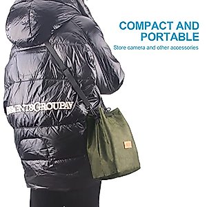 Camera Bag, LATZZ Camera Case, Drawstring Soft Camera Bag with Adjustable Strap, Vintage DSLR Lens Case Gadget for Traveling and Camera Storage