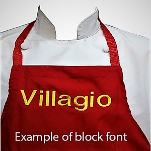 CHEFSKIN Personalized Customized Embroidery Set of Apron and Mushroom Chef Hat for Adult 2XL