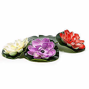 Beckett Corporation SL3 Solar Pond or Water Garden, Lily Pad LED Floating Lights, Multi-Color