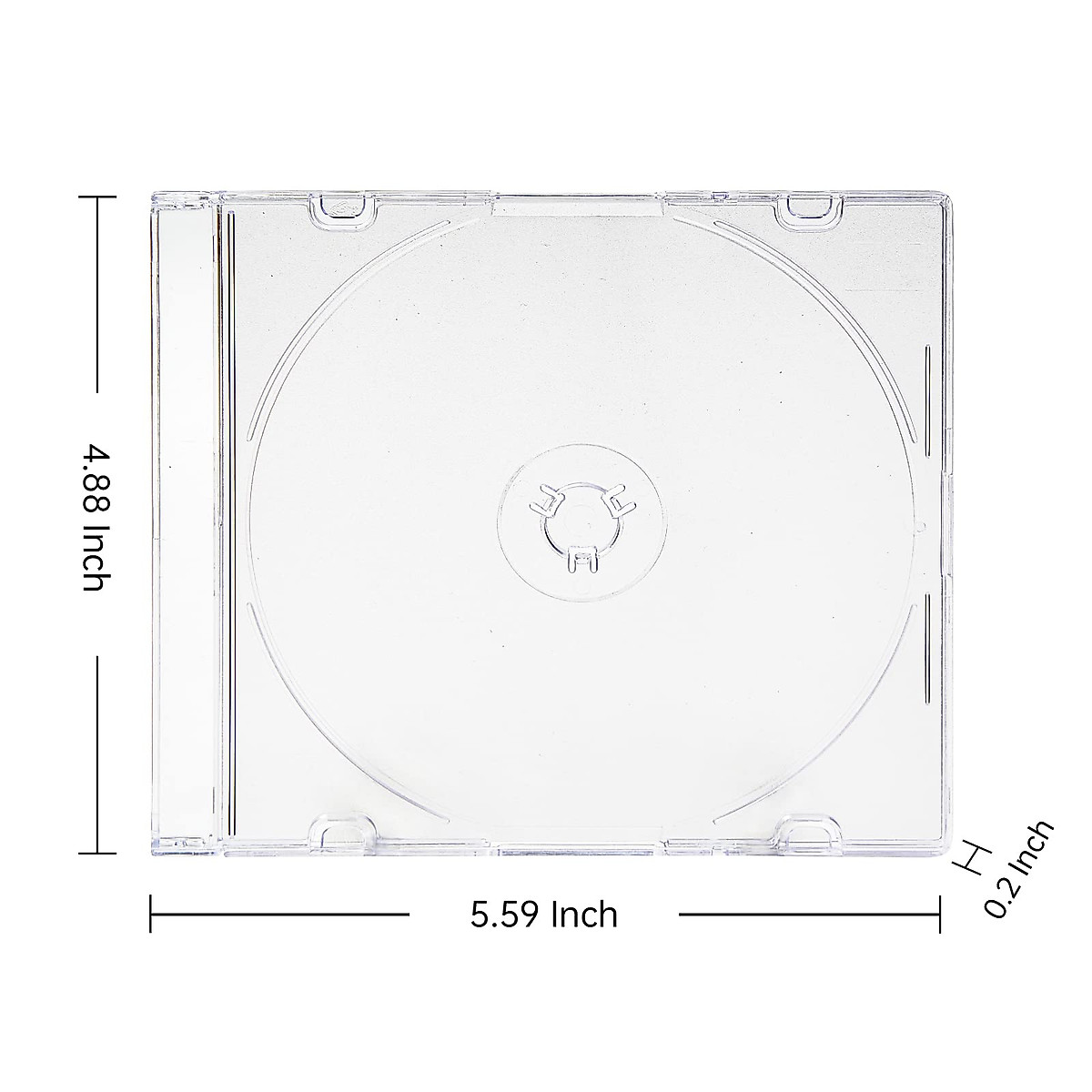 Maxtek Ultra Thin 5.2mm Slim Clear CD Jewel Case with Built in Frost Clear Tray, 100 Pack.