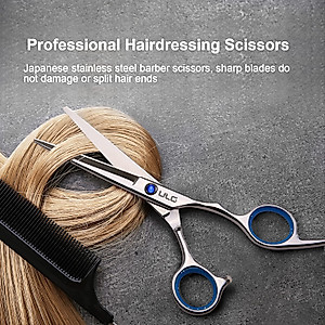 Hair Cutting Scissors, ULG Professional Hair Scissors 6.5 inch Right-Hand Razor Edge Barber Scissors Salon Hair Cutting Shears Made of Japanese Stainless Steel, Hand Sharpened Blue