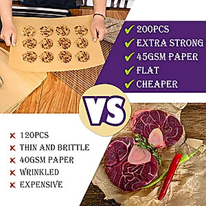 200 Pcs Unbleached Parchment Paper Baking Sheets, 12 x 16 Inch, Precut Non-Stick Parchment Sheets for Baking, Cooking, Grilling, Air Fryer and Steaming - Unbleached, Fit for Half Sheet Pans