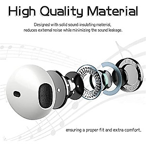 2 Pack Earbuds Headphones Wired Earphones with Microphone and Volume Control, Compatible with iPhone 14/13/12 Pro Max/Xs Max/XR/X/8/7 Plus