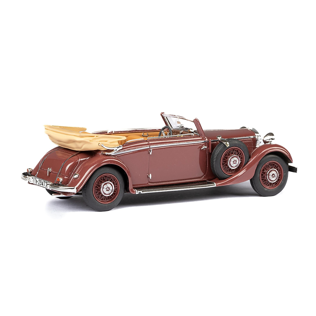Esval Models 1933-37 290 W18 Lang Cabriolet B Maroon Limited Edition to 250 Pieces Worldwide 1/43 Model Car EMEU43043E