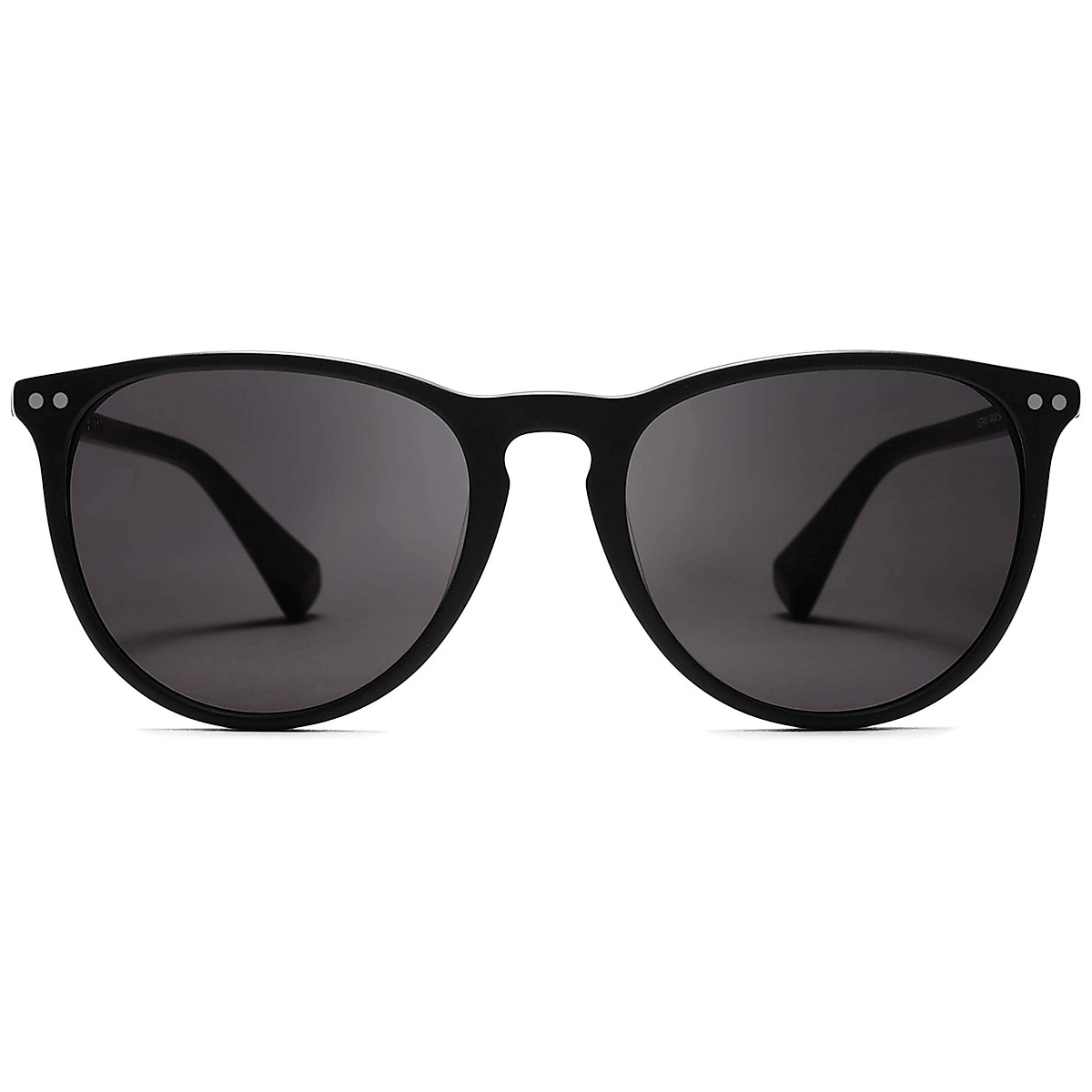 MVMT Ingram | Polarized Round Sunglasses For Men and Women | Matte Black/Dark Grey | 54 mm