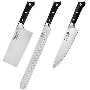 Cutluxe Cleaver Knife, Carving Knife & Chef Knife– Forged High Carbon German Steel – Full Tang & Razor Sharp – Ergonomic Handle Design – Artisan Series