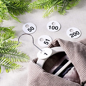 Juvale 2 Sets of Round Numbered Tags 1-300, Double-Sided Plastic Coat Check Tickets (1.7 in, 600 Pieces Total)