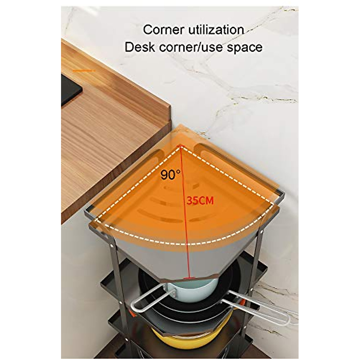 YUEGOO Kitchen Sinks Solid Under Sink Storage Multipurpose Storage Organiser,Adjustable Kitchen Organizer,Multi Purpose Bathroom Under Sink Unit Shelf Organiser Storage Tidy Under/Black/4 Floors