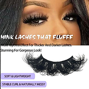 IFSOWDRA Dramatic Lashes Mink 8D Volume Curly Fake Lashes Wispy Full 20mm/25mm Mink Lashes Long 20 Pairs False Eyelashes D Curl Strip Lashes Pack