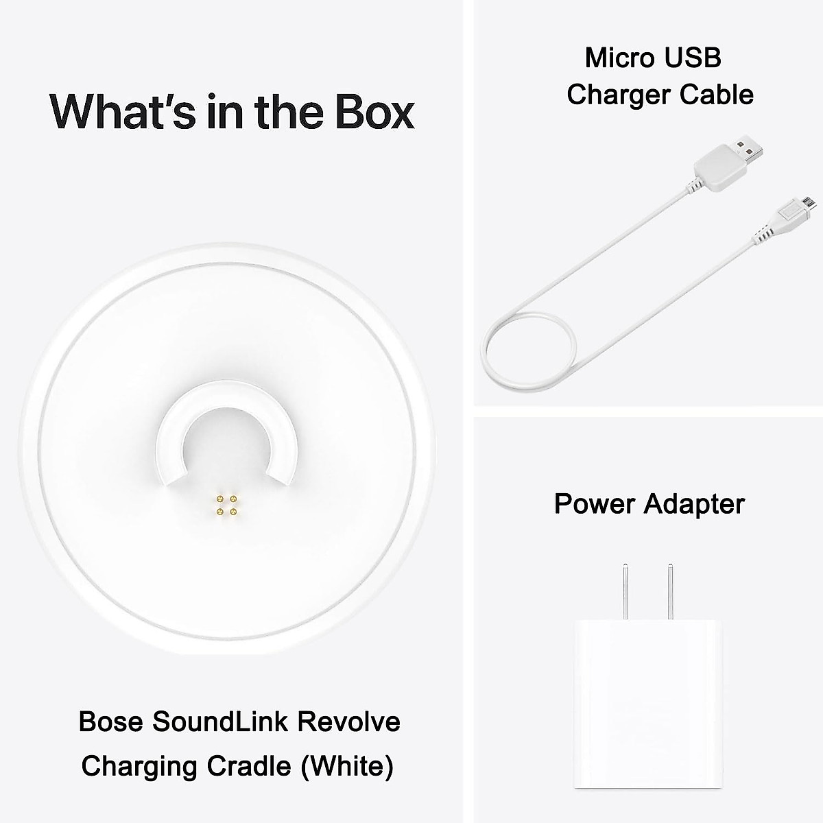 Charging Cradle Bose SoundLink Revolve, Charging Dock for Bose SoundLink Revolve+, Charger Adapter for Bose SoundLink Revolve II, Bose SoundLink Revolve II+ Bluetooth Speaker, Bose Charger Dock(White)