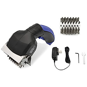 Flame King Electric BBQ Grill Brush Cordless and Rechargeable Stainless Steel Bristles