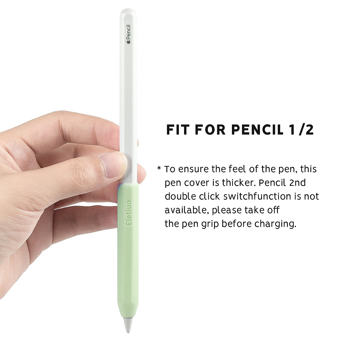 3 Sizes Silicone Grip Holder Protective Skin Sleeve Cover Case Accessories,Compatible with Apple Pencil 1st / 2nd Gen, for iPad Pro 9.7"/10.5"/11" /12.9",Mint Green (S, M, L)