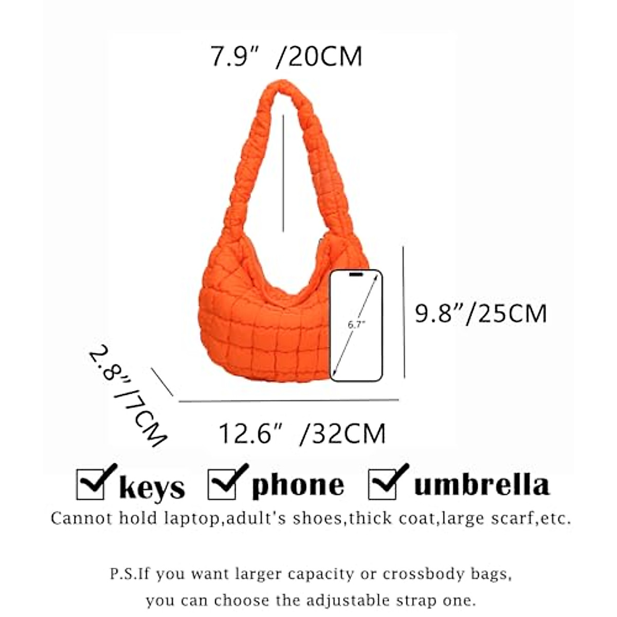 Quilted Tote for Women - Puffer Lightweight Padding Shoulder Hobo Satchel Handbag Cloud Bag With Zip 2024
