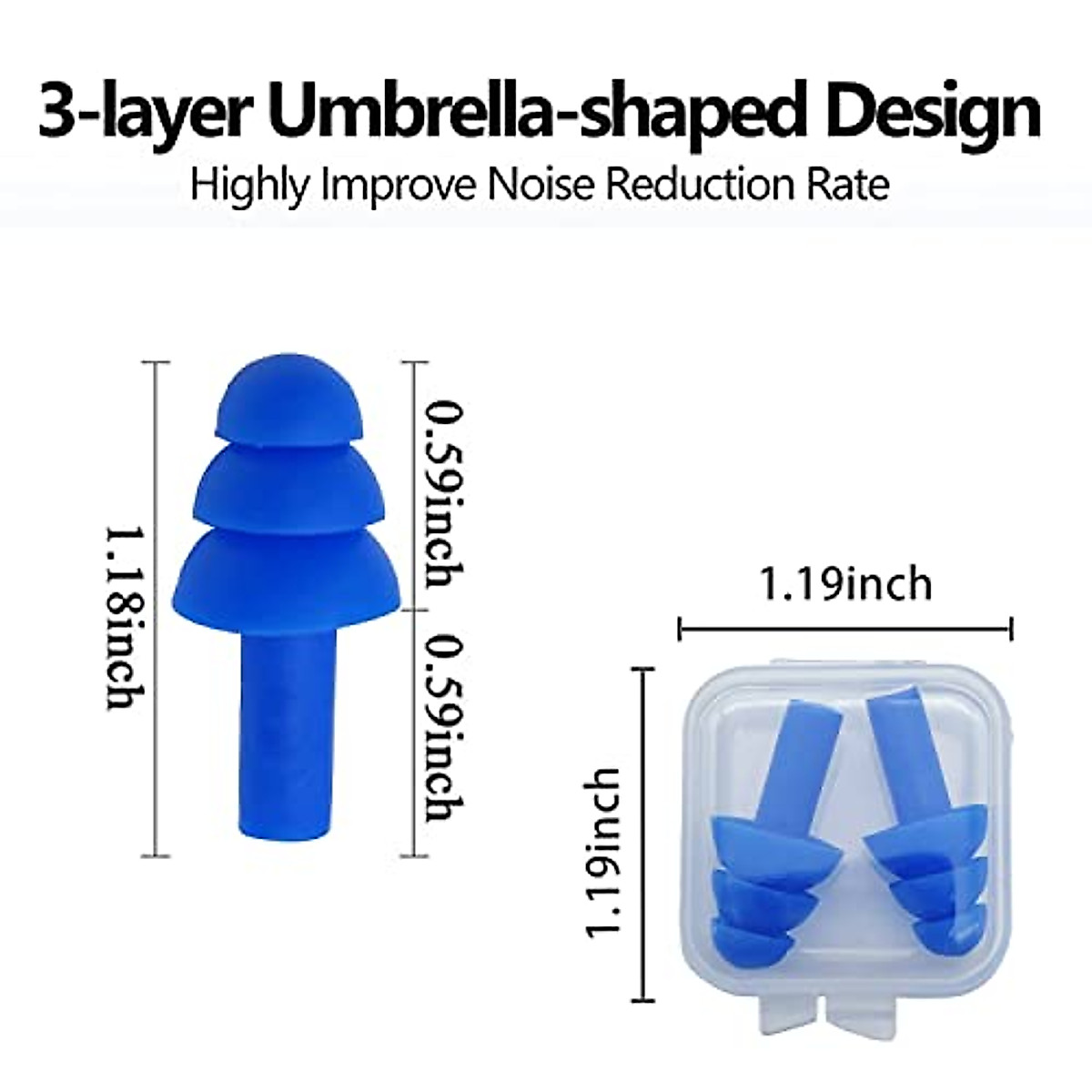 Silicone Ear Plugs for Sleeping,12 Pairs Reusable Earplugs Noise Reduction Ear Plugs Soft Waterproof Earplugs Hearing Protection for Concert,Swimming,Study,Loud Noise,Snoring