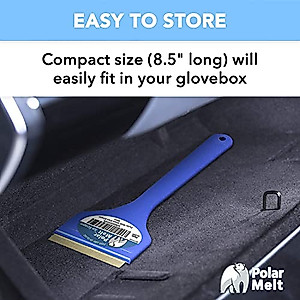Polar Melt Ice and Snow Scraper with Brass Blade for Vehicle Windshields and Windows, 3 Pack