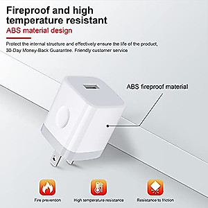 iPhone Charger Block, Plug in Phone Charger, Sicodo 4Pack Single Port USB Wall Charger Fast Charging Adapter Cube Box for iPhone 14 13 12 SE(2020) 11/11pro/XS/XS Max/XR,Samsung Galaxy S22/S21/S20,LG