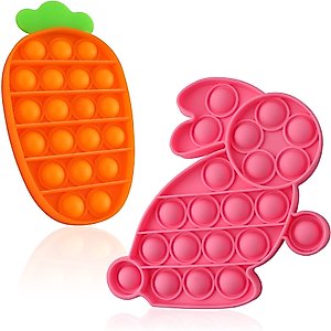 HFATMOS Bunny Pop Fidgets Toys, Silicone Push Pops, Carrot and Rabbit Push Pop, Bubble Fidget Toy for Kids Teens & Adults Rainbow Popper Gifts Poppers Figetget Boys Girls Toddler Toys