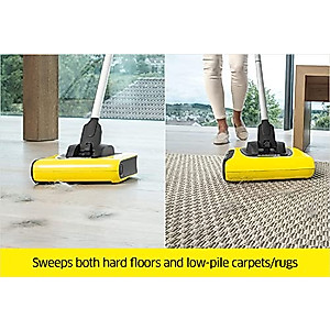 Karcher KB 5 Lightweight Multi-Surface Cordless Electric Floor Sweeper Broom - Ideal for Fur, Hair, Dirt, & Debris - 8.25" Cleaning Width, 30 Minute Runtime