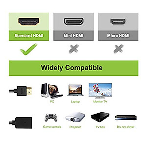 HDMI Extension Cable,LEENUE Short HDMI Male to Female Adapter,4K 3D HDMI Extender Connector for Google Chrome Cast, Roku Streaming Stick, 2-Pack