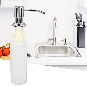 Garosa Soap Dispenser for Kitchen Sink Stainless Steel Built in Soap Dispenser Countertop Pump Head with 10 oz Soap Bottle (9509C Chrome Sink Soap Dispenser)