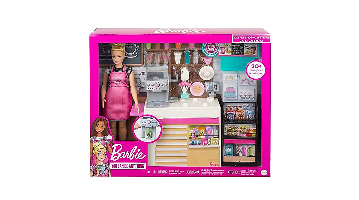 Barbie Coffee Shop Playset with Doll & 20+ Accessories