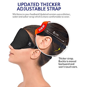 Mavogel Cotton Sleep Mask - Updated Design Light Blocking Sleep Eye Mask, Soft and Comfortable Night Sleeping Mask for Men Women, Eye Blinder for Travel/Sleeping, Includes Travel Pouch, Black