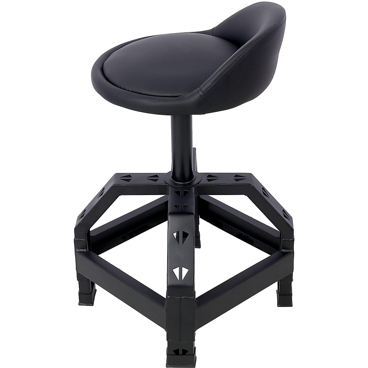 FRITHJILL Heavy Duty Pneumatic 360 Degree Swivel Mechanics Stool with Foam Cushioning and 300 Lb Weight Capacity, Black