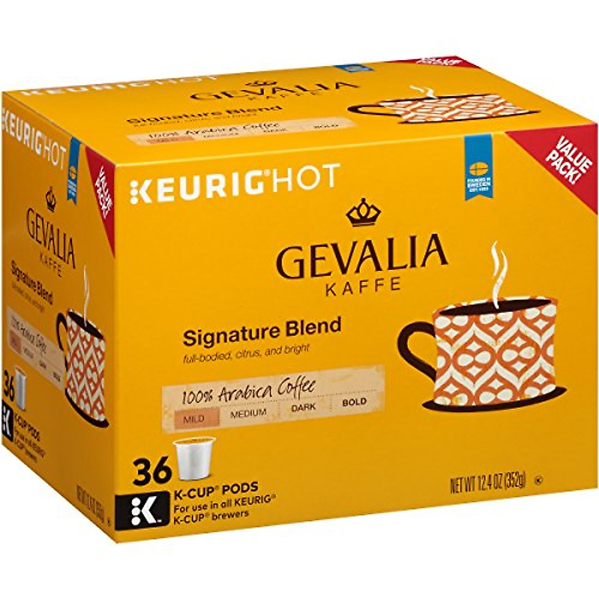 Gevalia Signature Blend Mild Roast K-Cup Coffee Pods (36 Pods)