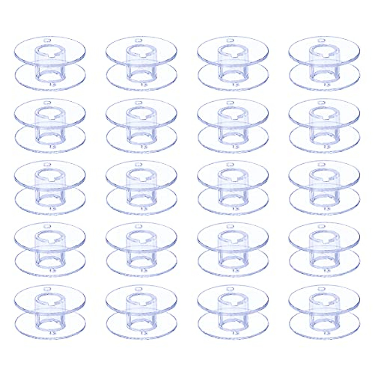 Hekisn Sewing Machine and Embroidery Bobbins, SA156 Bobbins for Brother, Class 15 Transparent Sewing Bobbins (30 Pack)