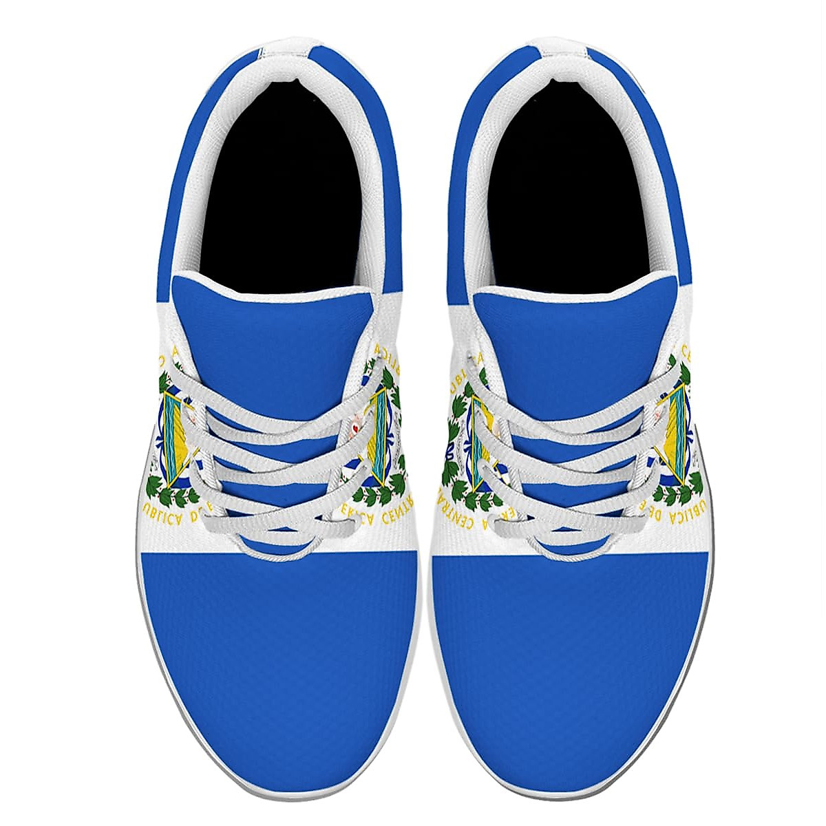 El Salvador Flag Shoes for Men Women Running Sneakers Breathable Casual Sport Tennis Shoes White Size 9.5