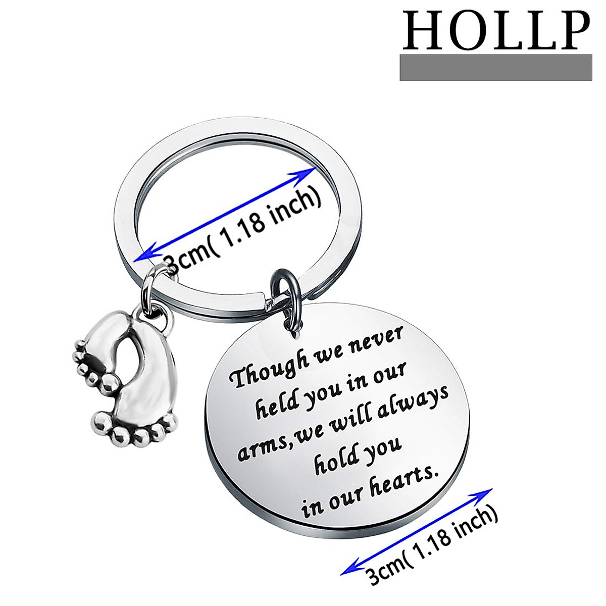 Sympathy Gift for Loss of a Loved One Baby Loss Remembrance Jewelry Miscarriage Keyring Baby Memorial Gift Hold You In My Heart (Keyring)