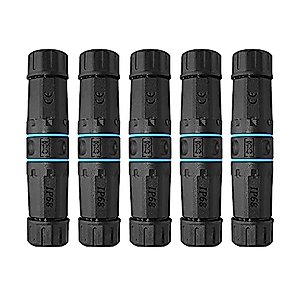AUSGLEIFEN 5PCS RJ45 Coupler Waterproof Connector IP68 Waterproof Ethernet Outdoor LAN Cable Connector for Cat5/Cat5e/Cat6/Cat7 Ethernet Cable, Shielded Female to Female Waterproof Ethernet Coupler