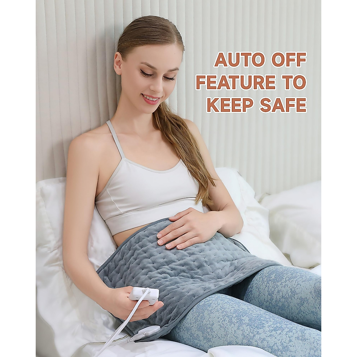 Heating Pad for Back Pain Relief, MAVOKIS Heating Pads for Cramps with Auto Shut Off Large, 6 Heat Settings Electric Heat Pad for Neck and Shoulder, 12" x 24", Moist Heat Option, Super Soft