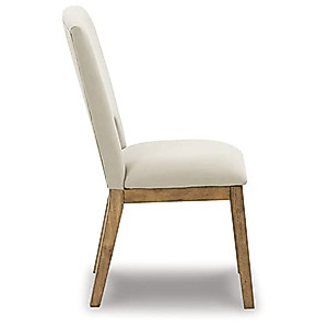 Signature Design by Ashley Dakmore Dining Upholstered Side Chair, 2 Count, Light Brown & Beige