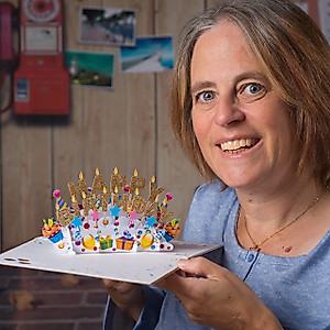 Happy Birthday Pop Up Card by DEVINE Cards | Large 3D Greeting for Women Mom Grandma Flowers Love