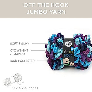 Lion Brand Yarn Off the Hook Yarn, Bulky No-Needle Craft Yarn for Crocheting, Hand-Knitting Yarn, 1-Pack, Hypnotic