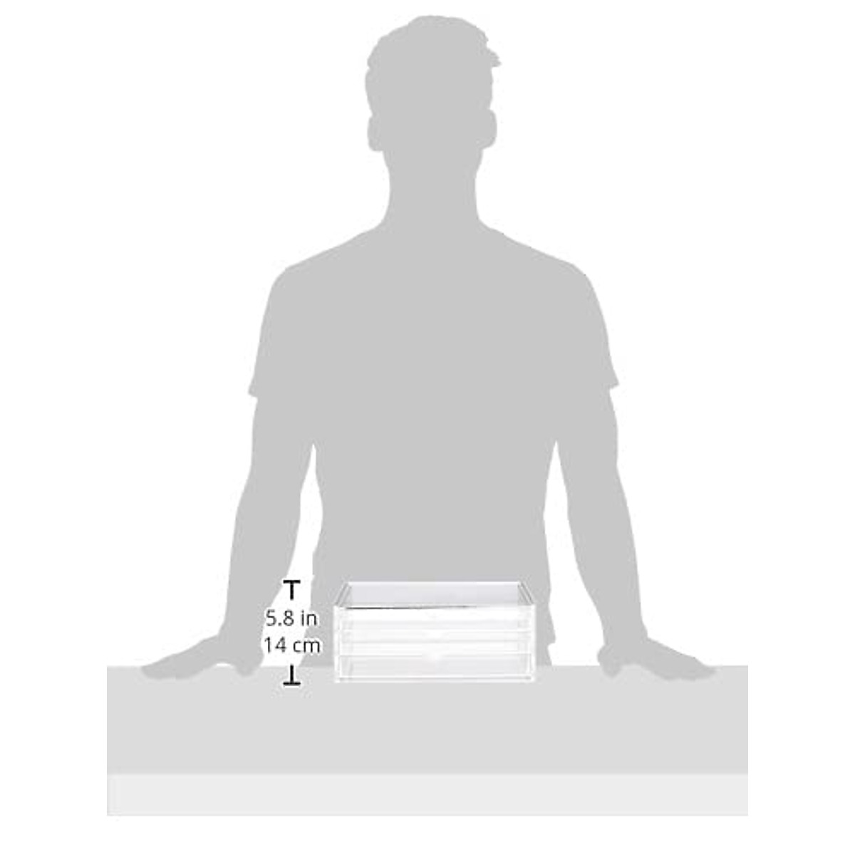 Muji E14A450 Storage Box, Large, Clear