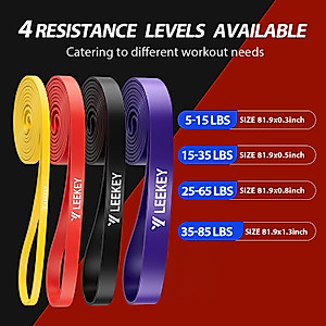 LEEKEY Resistance Bands, Exercise Bands Pull Up Assist Bands - Workout Bands Set - Mobility Band Powerlifting Bands for Men and Women Fitness Training, Physical Therapy,Home Workouts