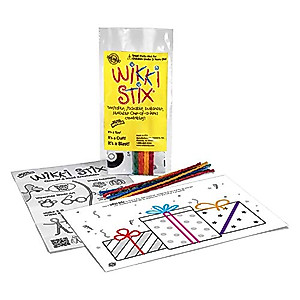 WIKKI STIX Birthday Fun Favors, pack of 20 individual fun favors, each with 12 and a birthday themed play sheet, Made in the USA