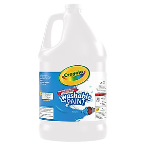 Crayola Washable Paint (1 Gallon), White Paint, Bulk Classroom Supplies for Teachers, Washable Paint for Kids, Nontoxic, 3+