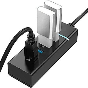 AYECEHI USB Hub 3.0 USB Port Splitter,4 Port High Speed USB Data Hub with LED Indicator for Laptop, PC, Computer, Mobile HDD, Keyboard,Mouse and More - Black