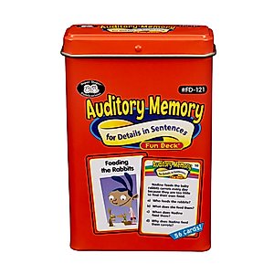 Super Duper Publications | Auditory Memory for Details in Sentences Fun Deck | Listening Comprehension Flash Cards | Educational Learning Materials for Children