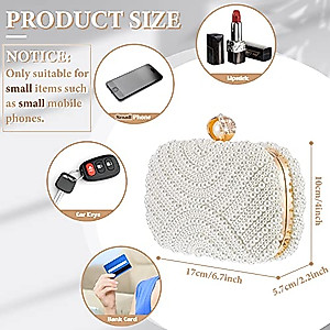 Women Evening Bags Pearl Clutch Bag Artificial Pearls Beaded Bride Purse Bridal Pearl Clutch with Chain Vintage Clutch Purses for Wedding Party