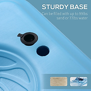 Soozier Poolside Basketball Hoop Stand, 36.5"-48.5" Height Adjustable Portable Hoop System w/Clear Backboard & Fillable Base for Whole Family, Blue