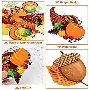 60 Pieces Thanksgiving Fall Autumn Classroom Bulletin Board Decorations Turkey Cutouts Maple Leaves Cutouts Corn Cutouts Acorn Cutouts for Thanksgiving Fall Classroom Wall Chalkboard Decor