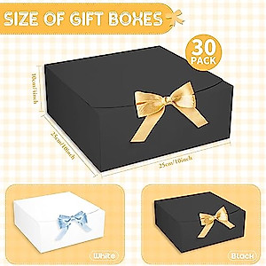 Ireer 30 Pcs Gift Boxes with Lids 10 x 10 x 4 Inch Bridesmaid Proposal Boxes for Presents with Ribbon Paper Gift Boxes for Wedding Birthday Party Baby Shower Anniversaries Packaging Wrapping