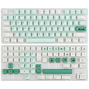 XDA PBT Key Cap, 139keys Dye Sublimation Forest Green Custome Key Cap Set for Cherry/Gatron MX switches 60 Percent/68/61 Gaming Mechanical Keyboard (Forest Green)