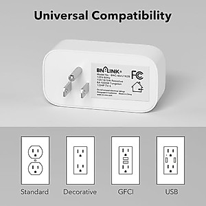 BN-LINK Bluetooth Smart Plug, Smart Outlet Work with Bluetooth Directly, Remote Control by App, No Hub Required, 4 Pack